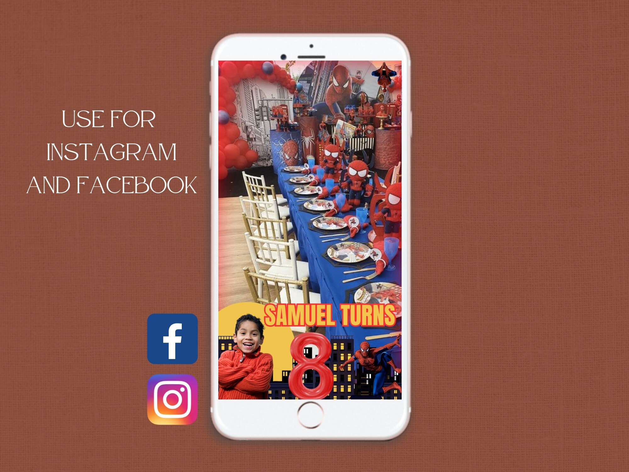 Spider Man Filter Instagram or Facebook, Spiderman Party Filter ...