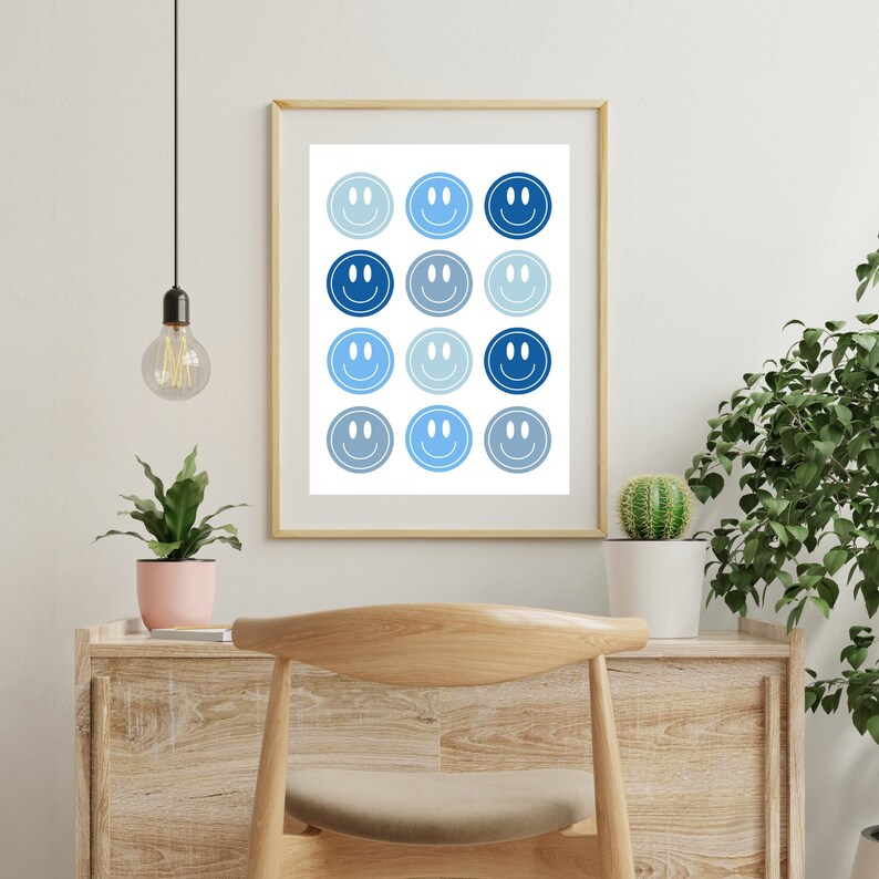 Smiley Face Decor, Digital Download, Happy Face Print, Kids Decor ...