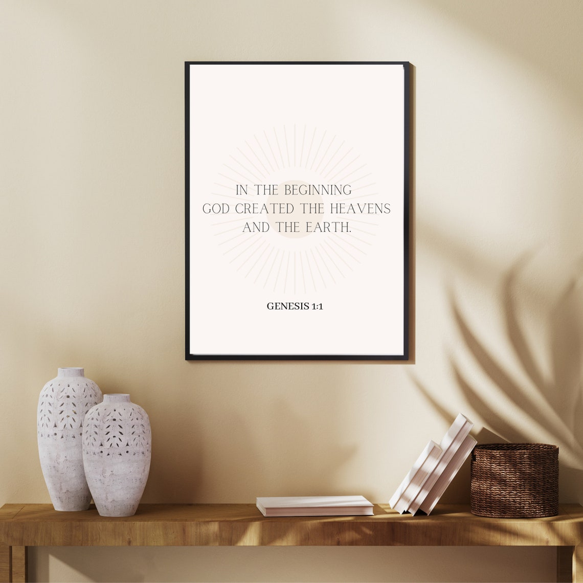 Genesis 1:1, Printable Bible Verse Wall Art, Christian Gift, Scripture ...
