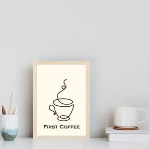First Coffee Print Inspirational Print Motivational Wall - Etsy