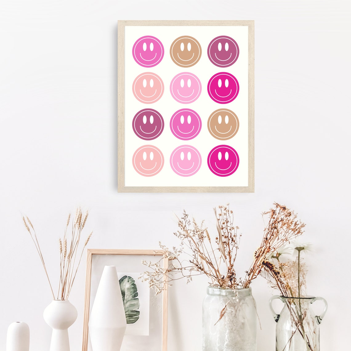 Smiley Face Wall Decor, Groovy Decor, Smiley Face Printable, Digital ...
