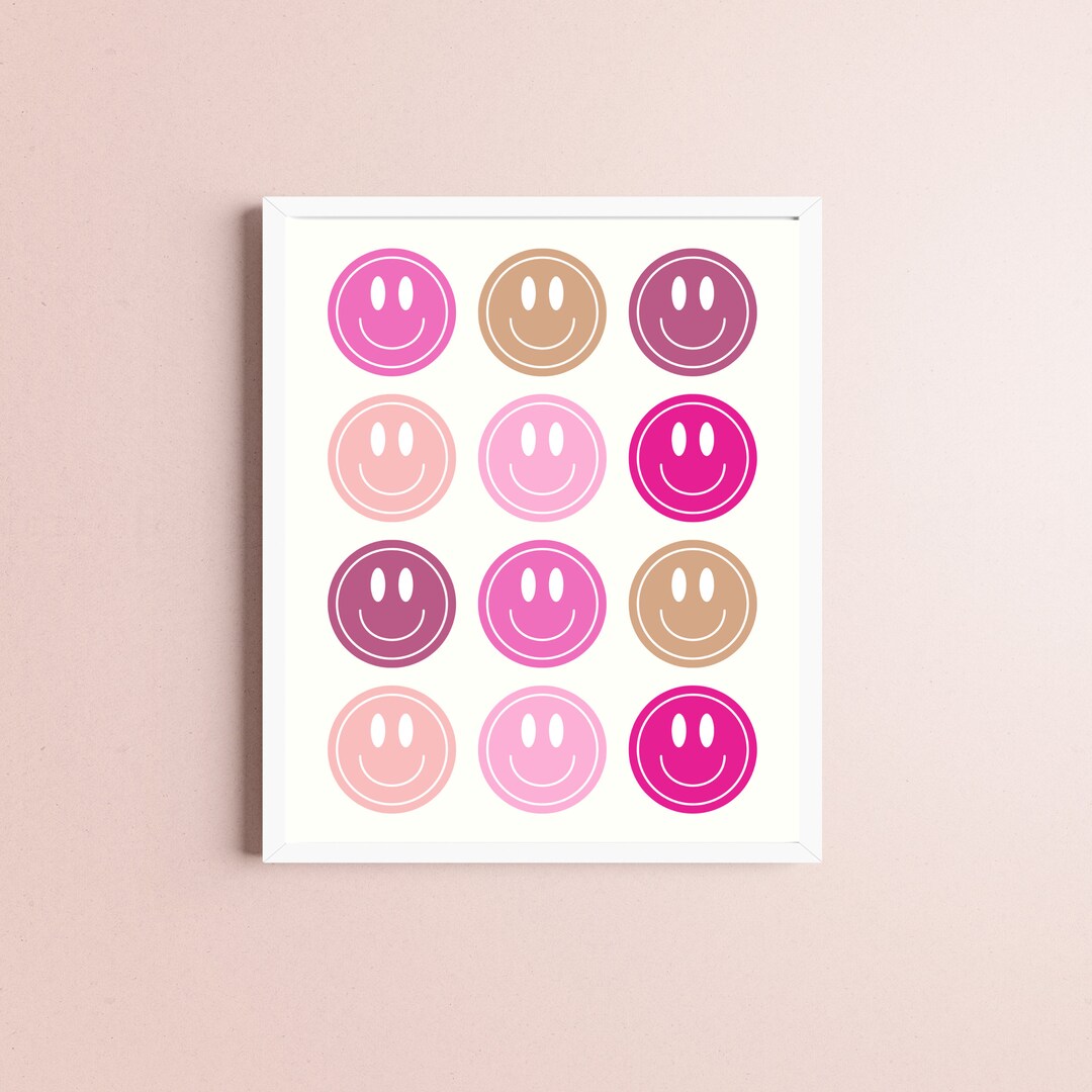 Smiley Face Wall Decor Groovy Decor Smiley Face Printable - Etsy