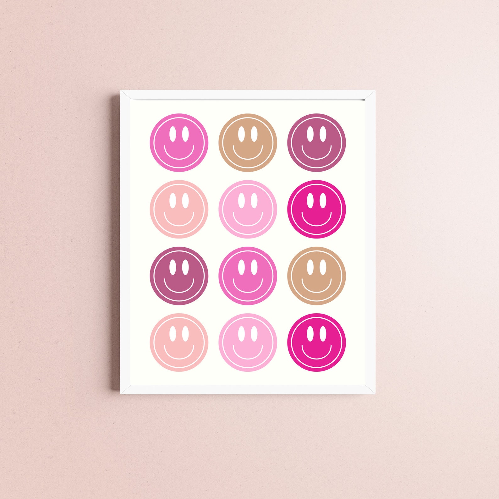 Smiley Face Wall Decor, Groovy Decor, Smiley Face Printable, Digital ...