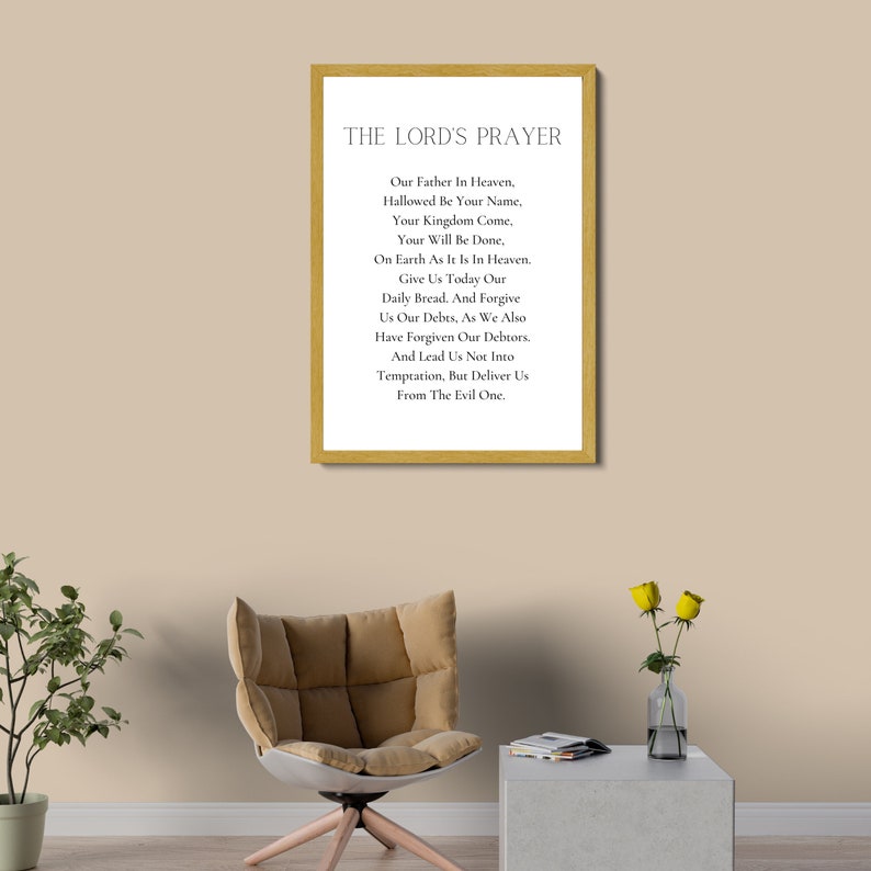 The Lord's Prayer Print, God, Christian Home Decor, Baptism Gift ...