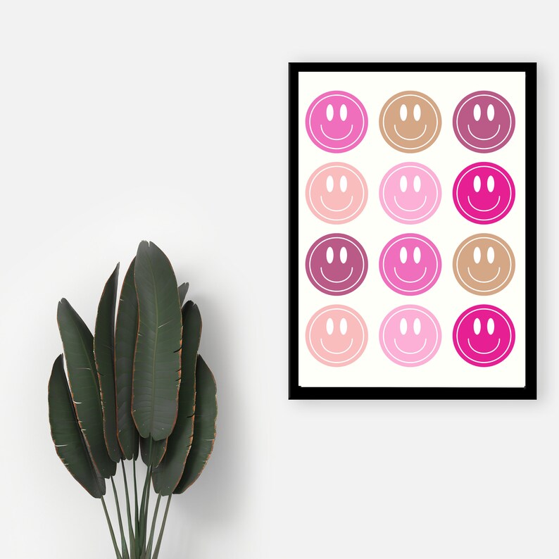Smiley Face Wall Decor Groovy Decor Smiley Face Printable - Etsy