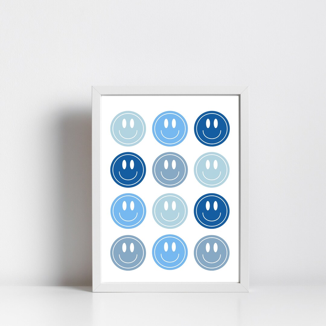 Smiley Face Decor, Digital Download, Happy Face Print, Kids Decor ...