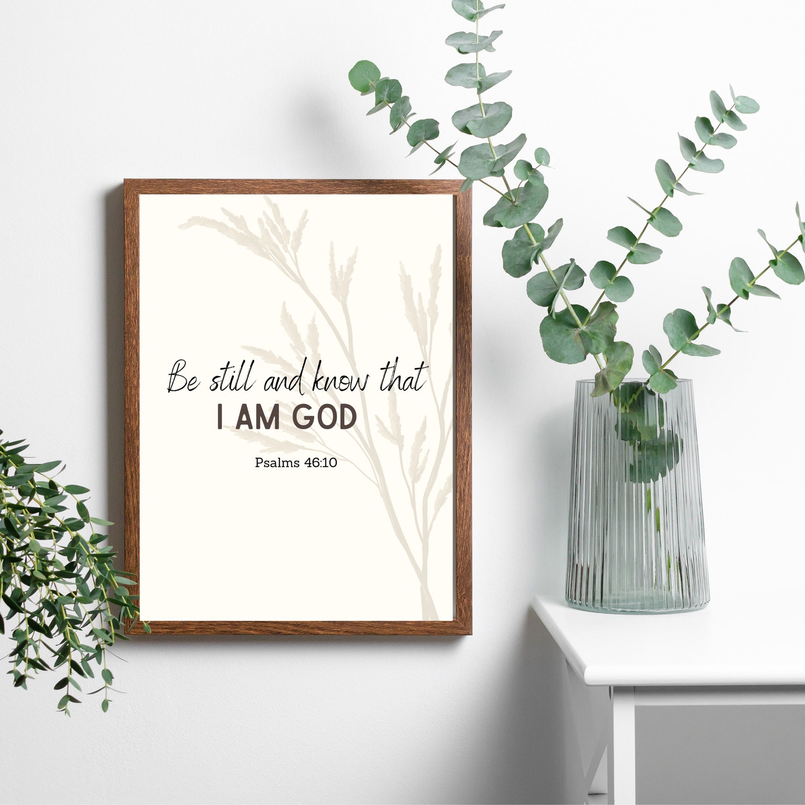 Be Still and Know That I Am God, Psalms 46:10, Boho Christian Wall Art ...