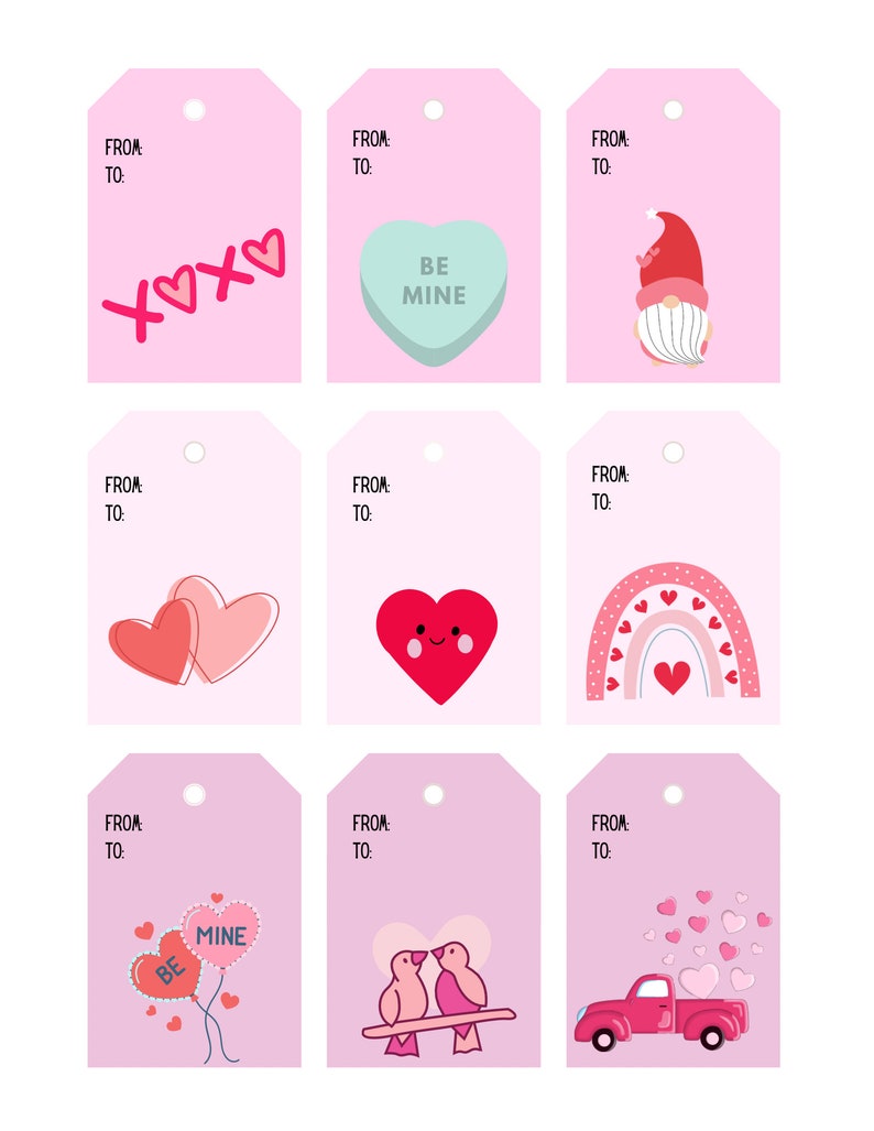 Valentines Day Tags / Etiquetas De San Valentín - Etsy