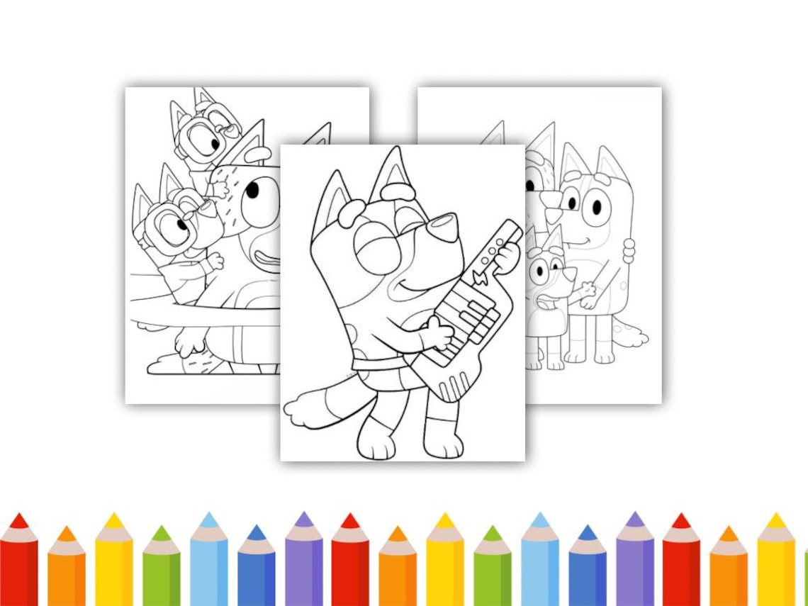 Bluey Coloring Book - Etsy