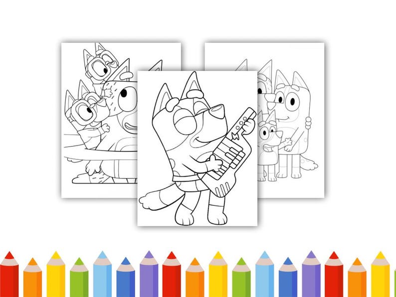 Bluey Coloring Book - Etsy