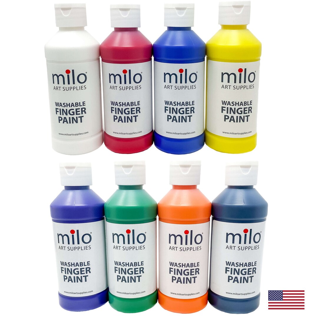 Milo Finger Paint Set of 8 Colors | 8 Oz Bottles | Made in the USA - Etsy