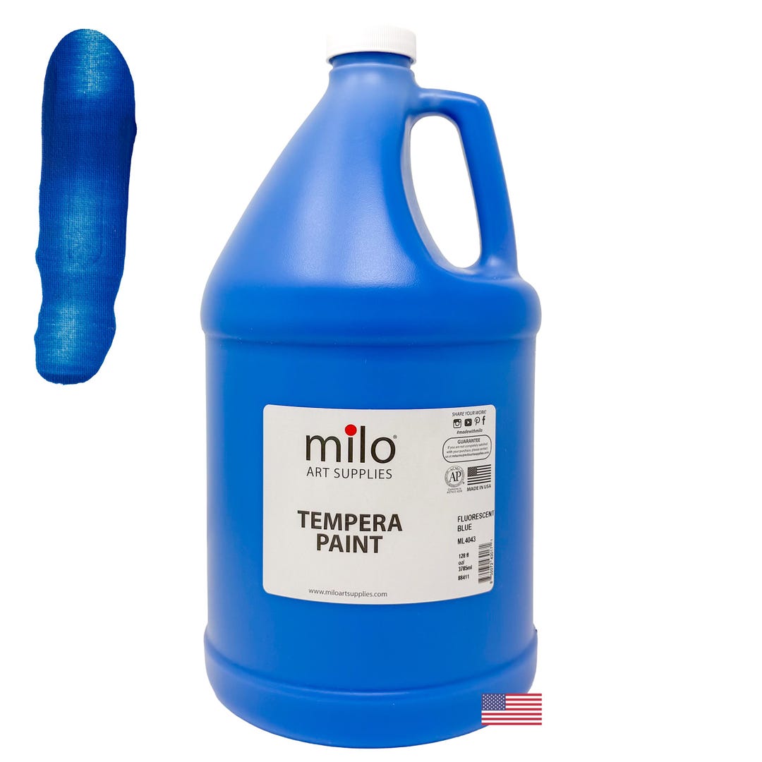 Neon Blue Tempera Paint: UV Black Light Reactive, Non-toxic, 1 Gallon ...