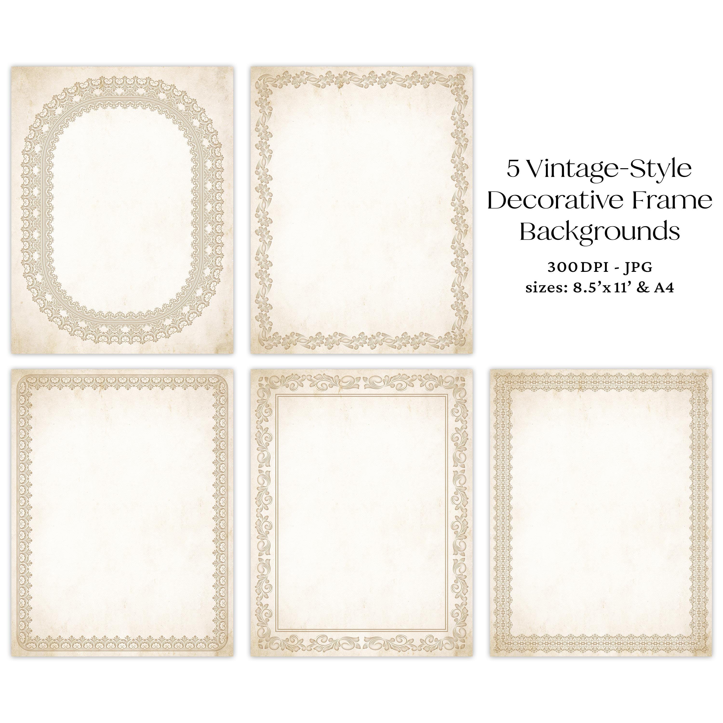 Ornate Antique Border Designs for Certificates & Invitations, Vintage ...