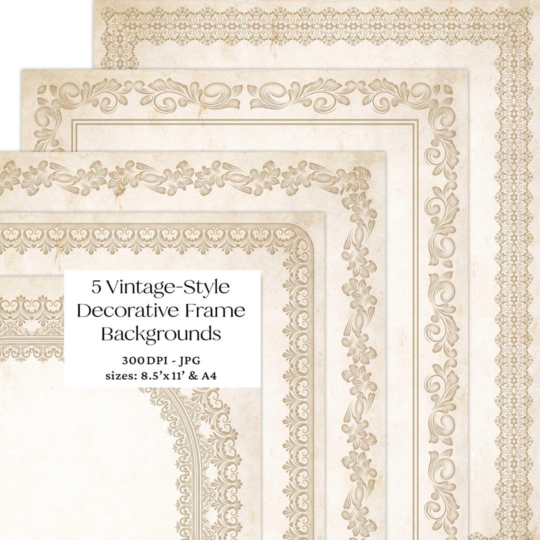 Ornate Antique Border Designs for Certificates & Invitations, Vintage ...