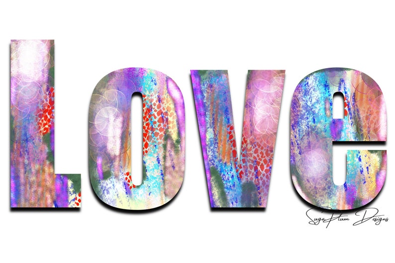 Love Png Jpg File, Beautiful Word Art, the Word Love - Etsy