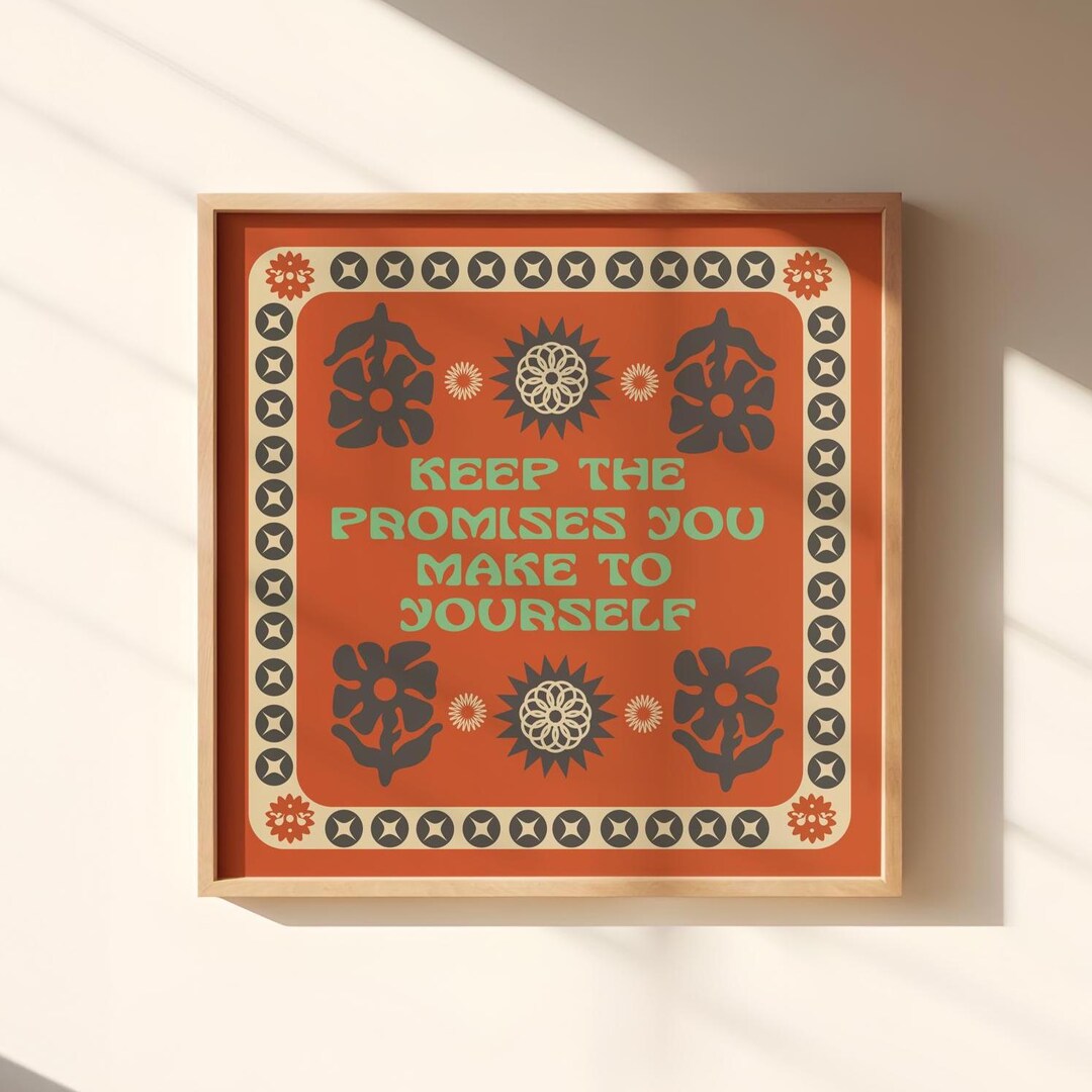 Boho Affirmation Print: Vintage Floral, Positive Quote (UNFRAMED - Etsy