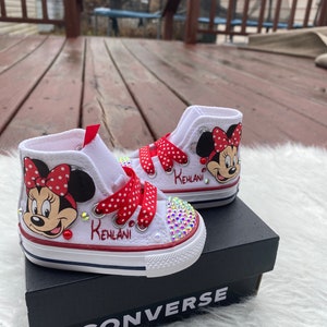 Minnie Mouse Bling Shoes, Minnie Mouse Red Sneakers Shoes, Minnie Mouse ...