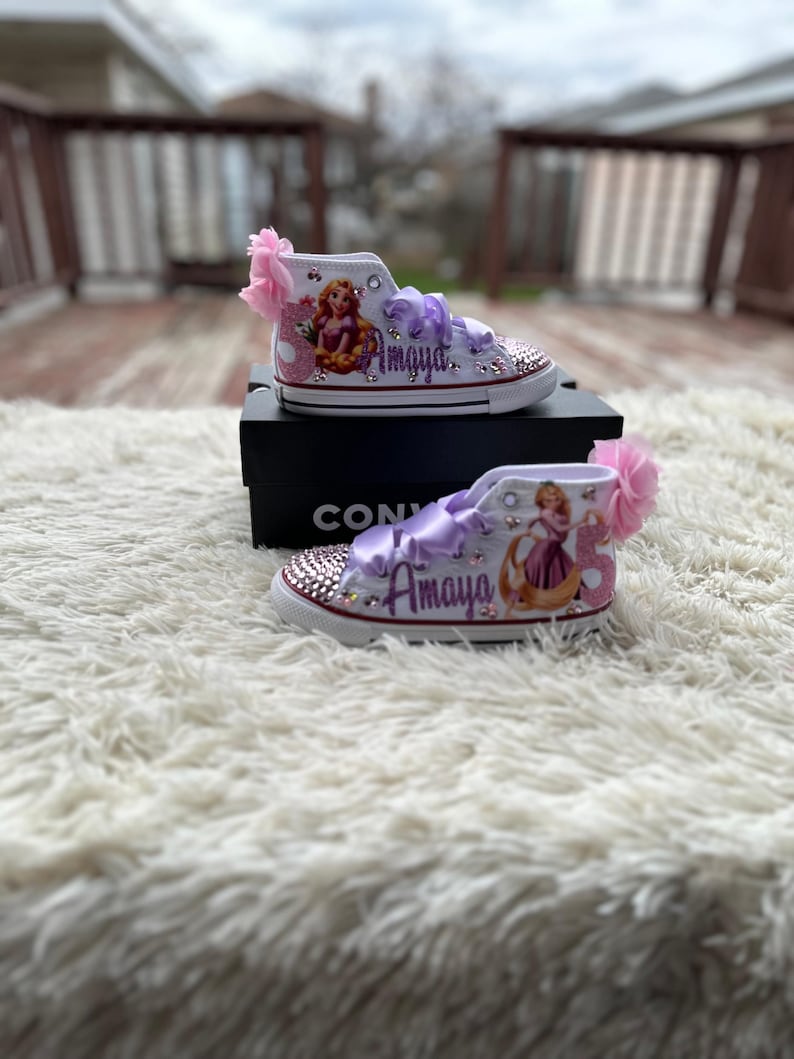 Personalized Rapunzel Bling Birthday Shoes - Custom Tangled Princess ...
