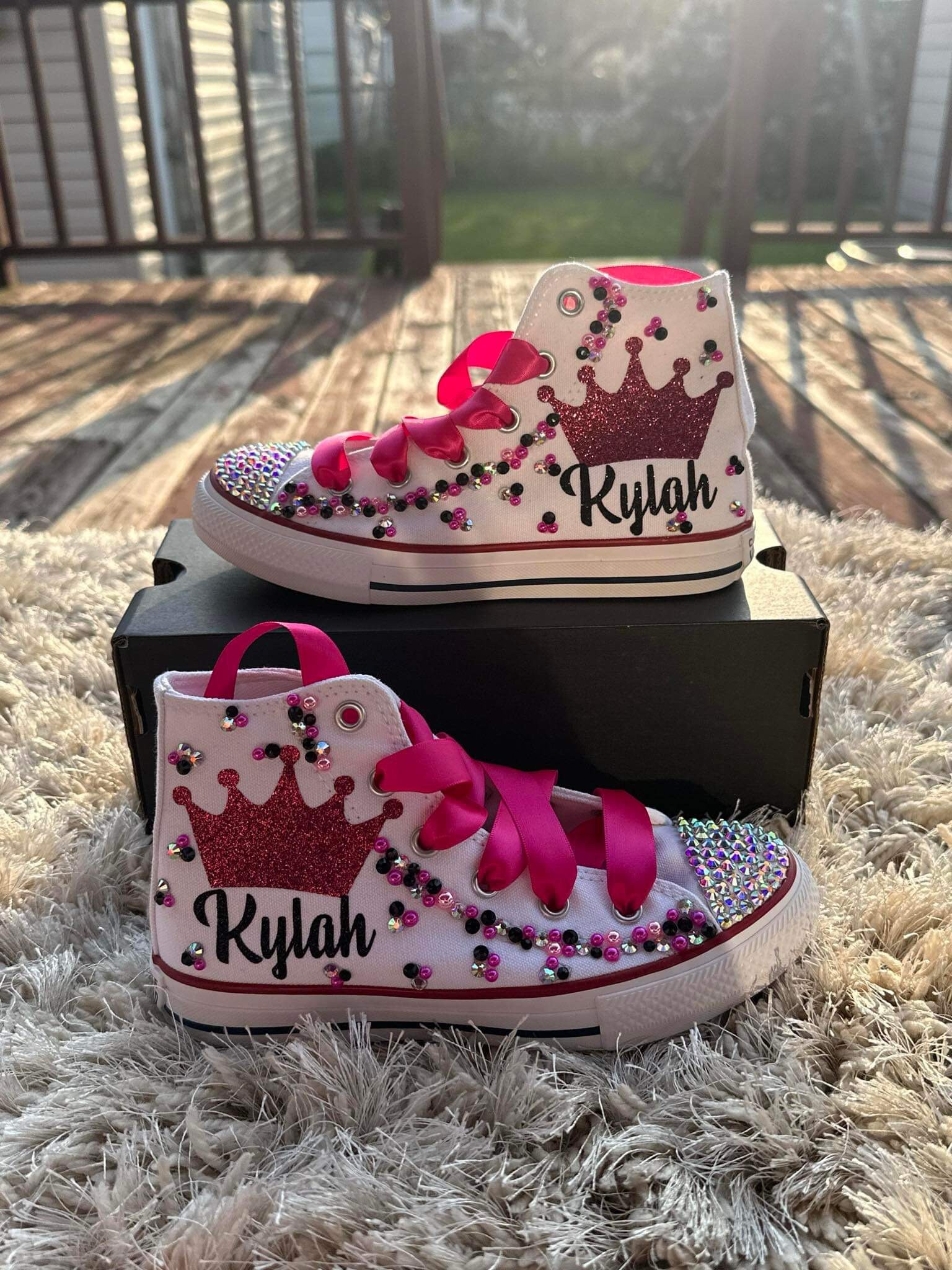 Princess Bling Shoes, Princess Shoes, Hot Pink and Black Outfit, Pink ...