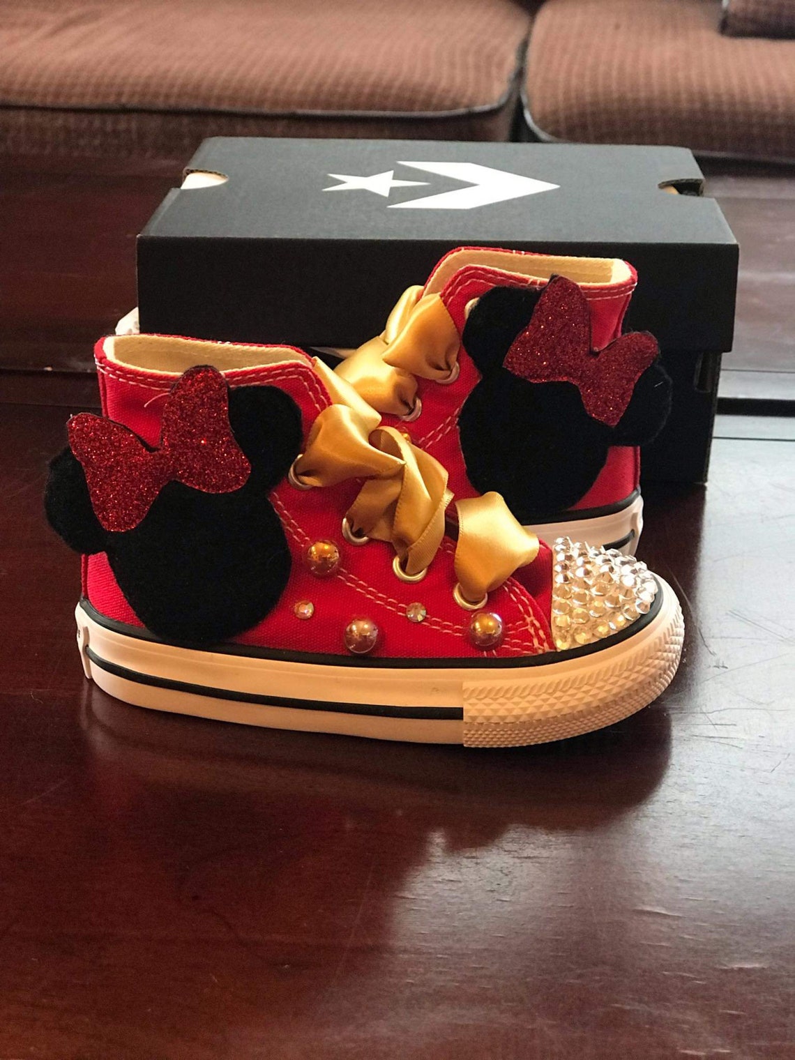 Minnie Mouse Bling Shoes Minnie Mouse Converse Shoes Minnie - Etsy