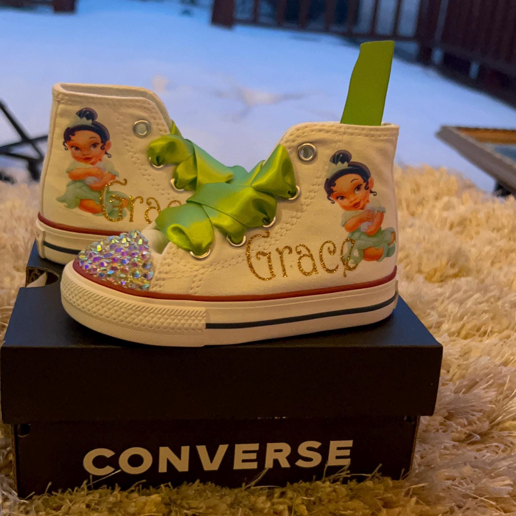 Baby Princess Tiana Bling Shoes, Baby Princess and the Frog Converse ...