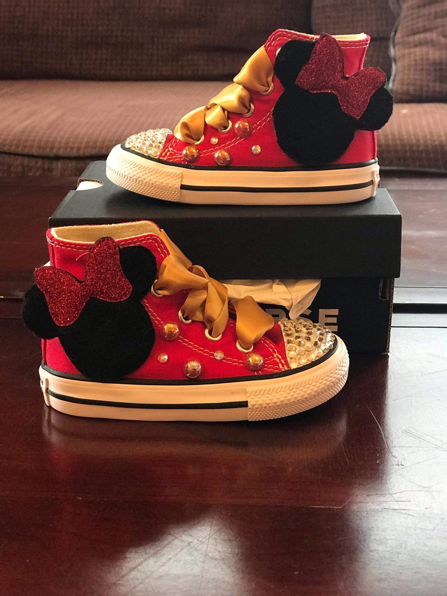 Minnie Mouse Bling Shoes Minnie Mouse Converse Shoes Minnie | Etsy