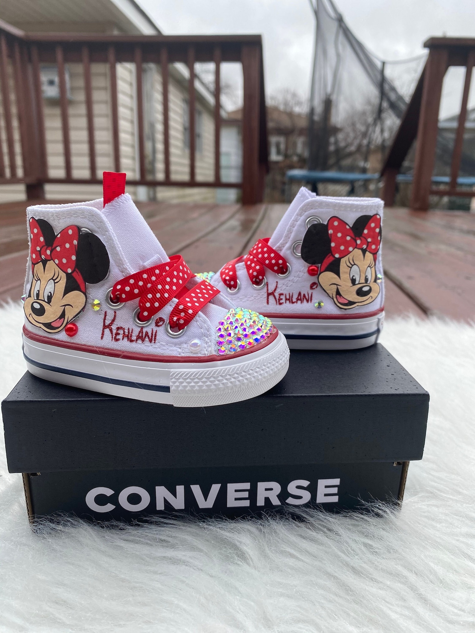Minnie Mouse Bling Shoes Minnie Mouse Red Converse Shoes - Etsy