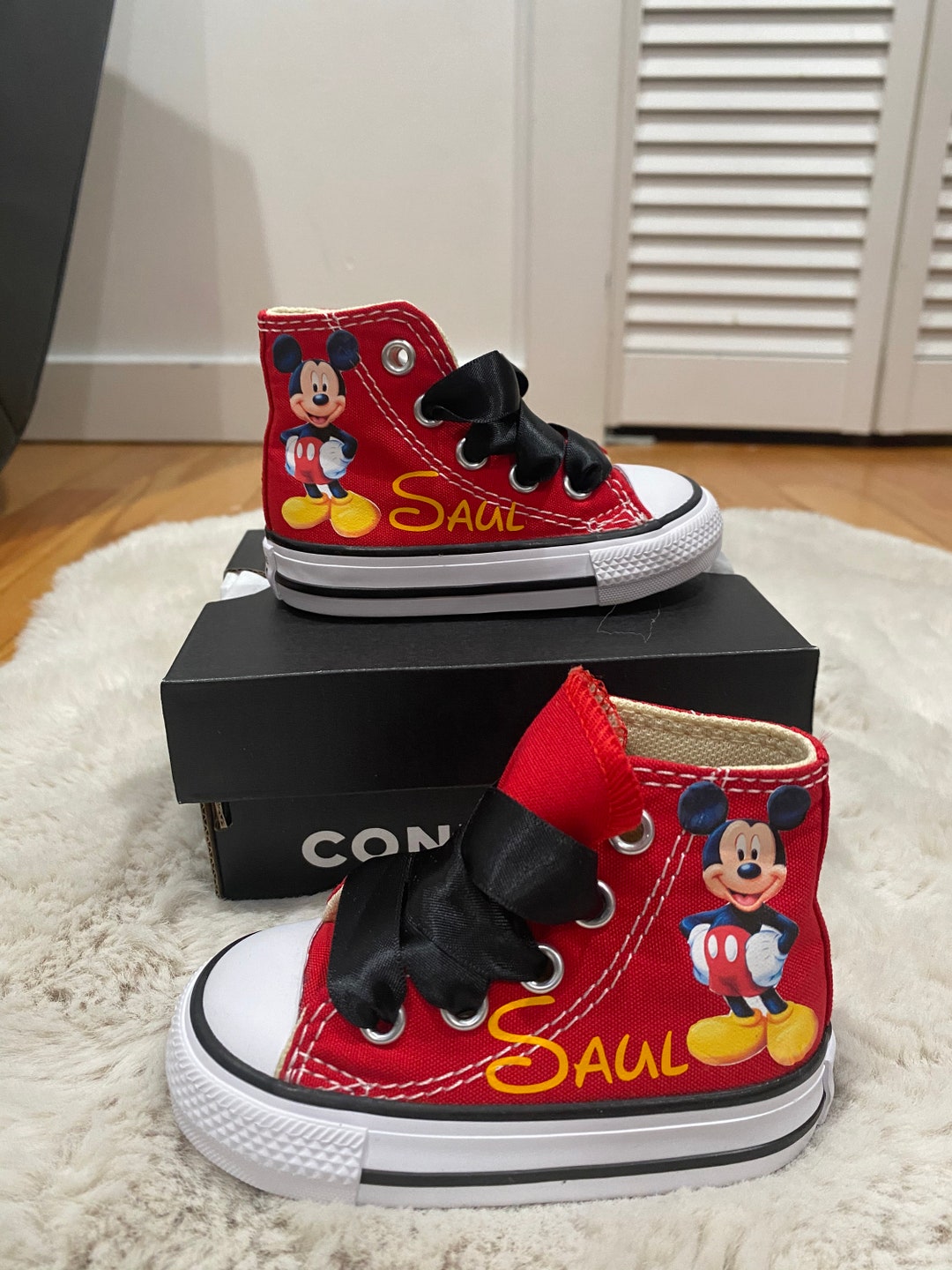 Mickey Mouse Converse Shoes/ Mickey Mouse First Birthday Outfit Boy ...