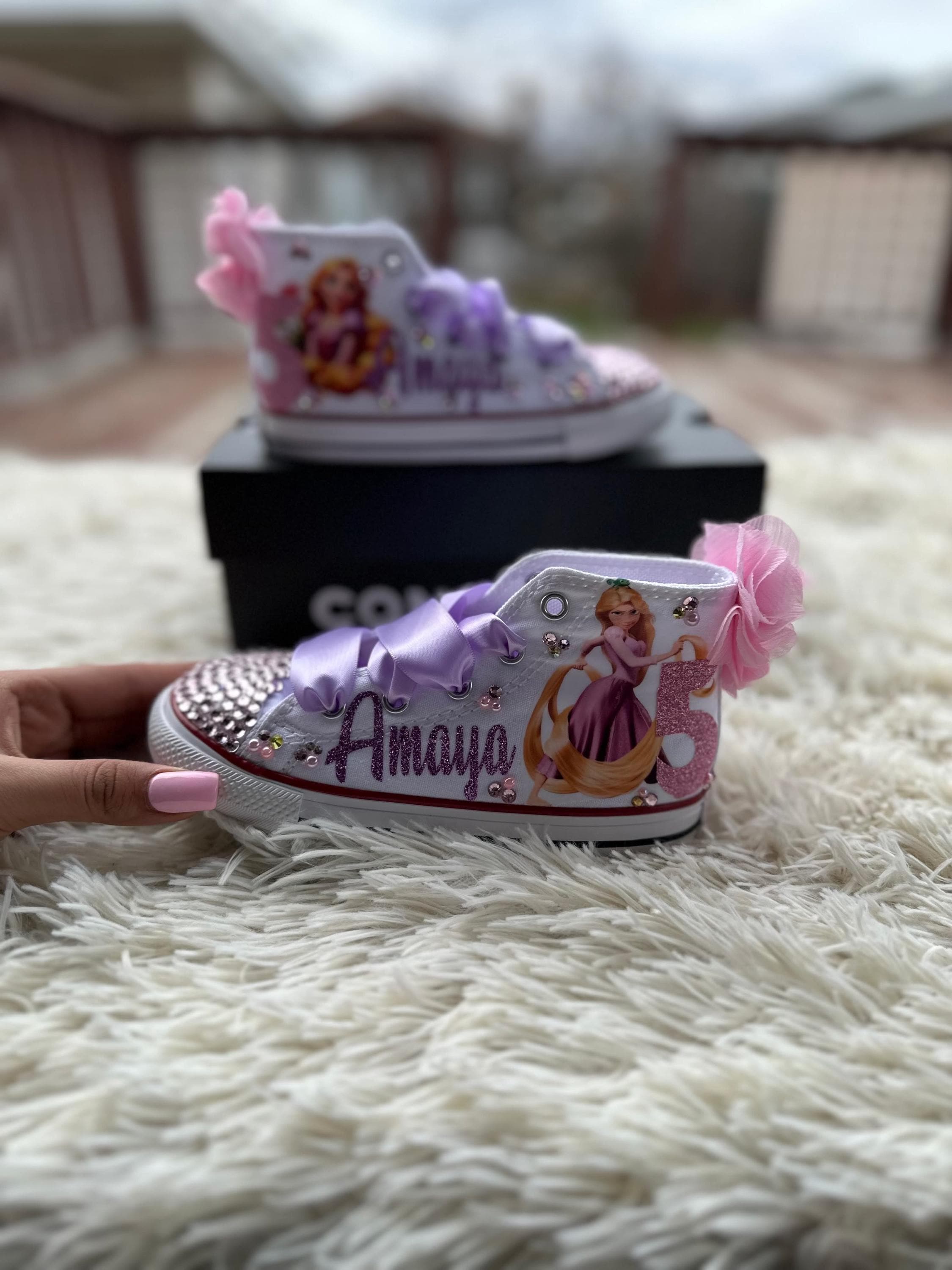 Personalized Rapunzel Bling Birthday Shoes - Custom Tangled Princess ...