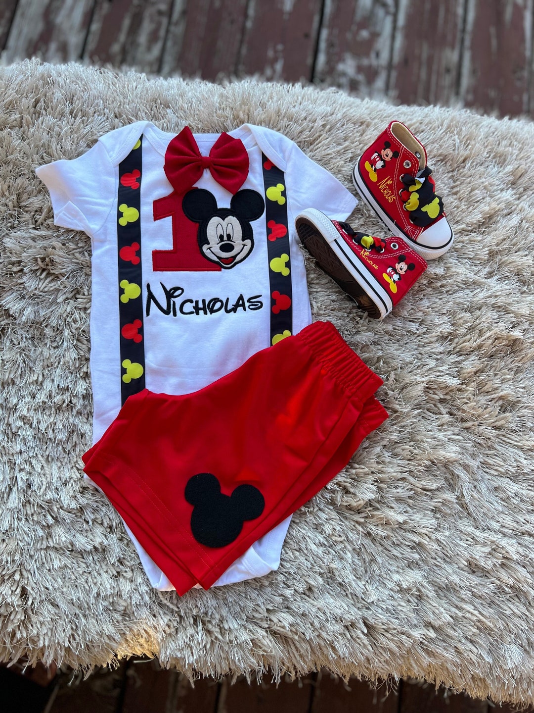 Mickey Mouse Birthday Shirt, Mickey Mouse Boys Set, Mickey Mouse First ...