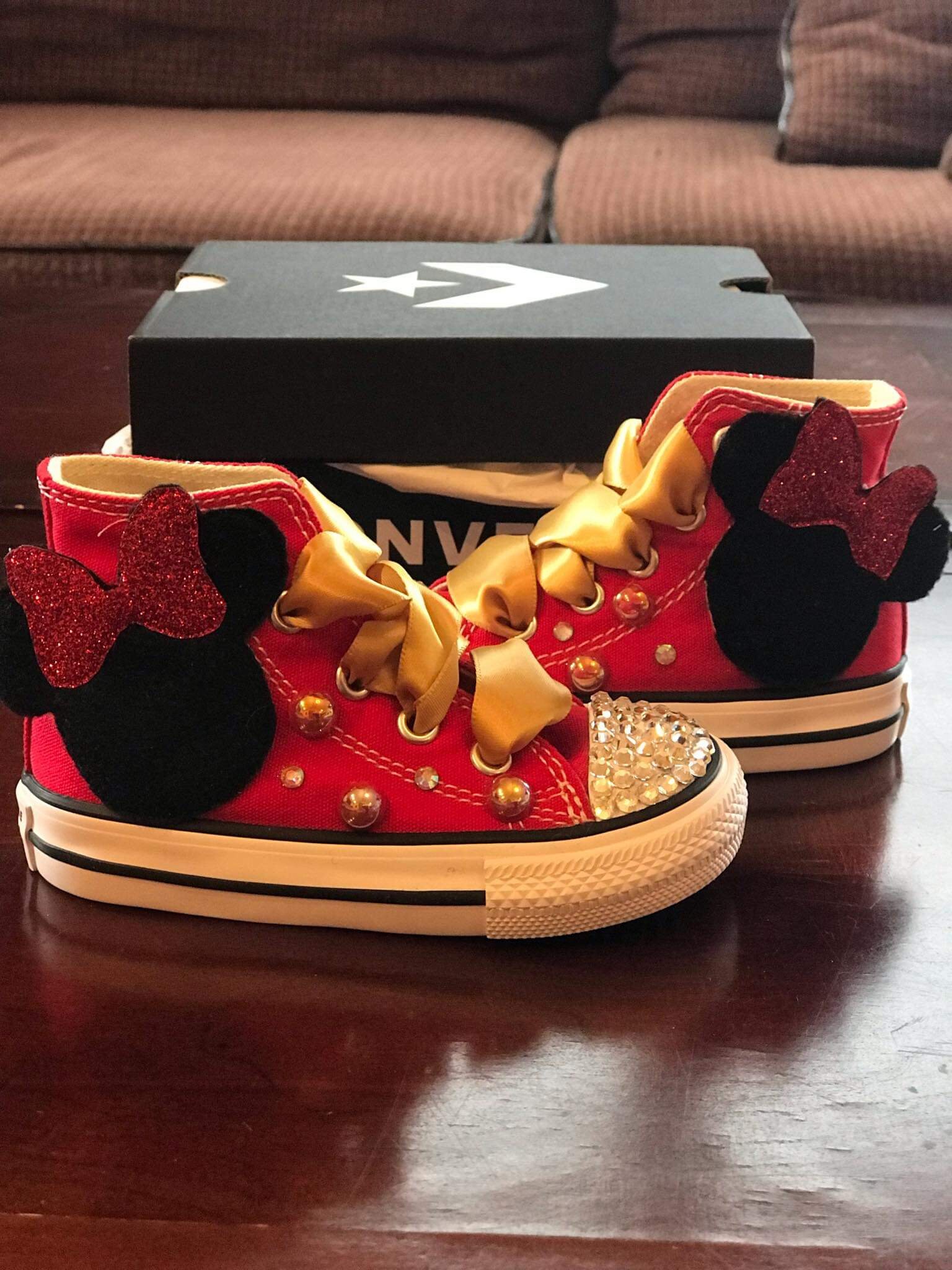 Minnie Mouse Bling Shoes Minnie Mouse Converse Shoes Minnie | Etsy