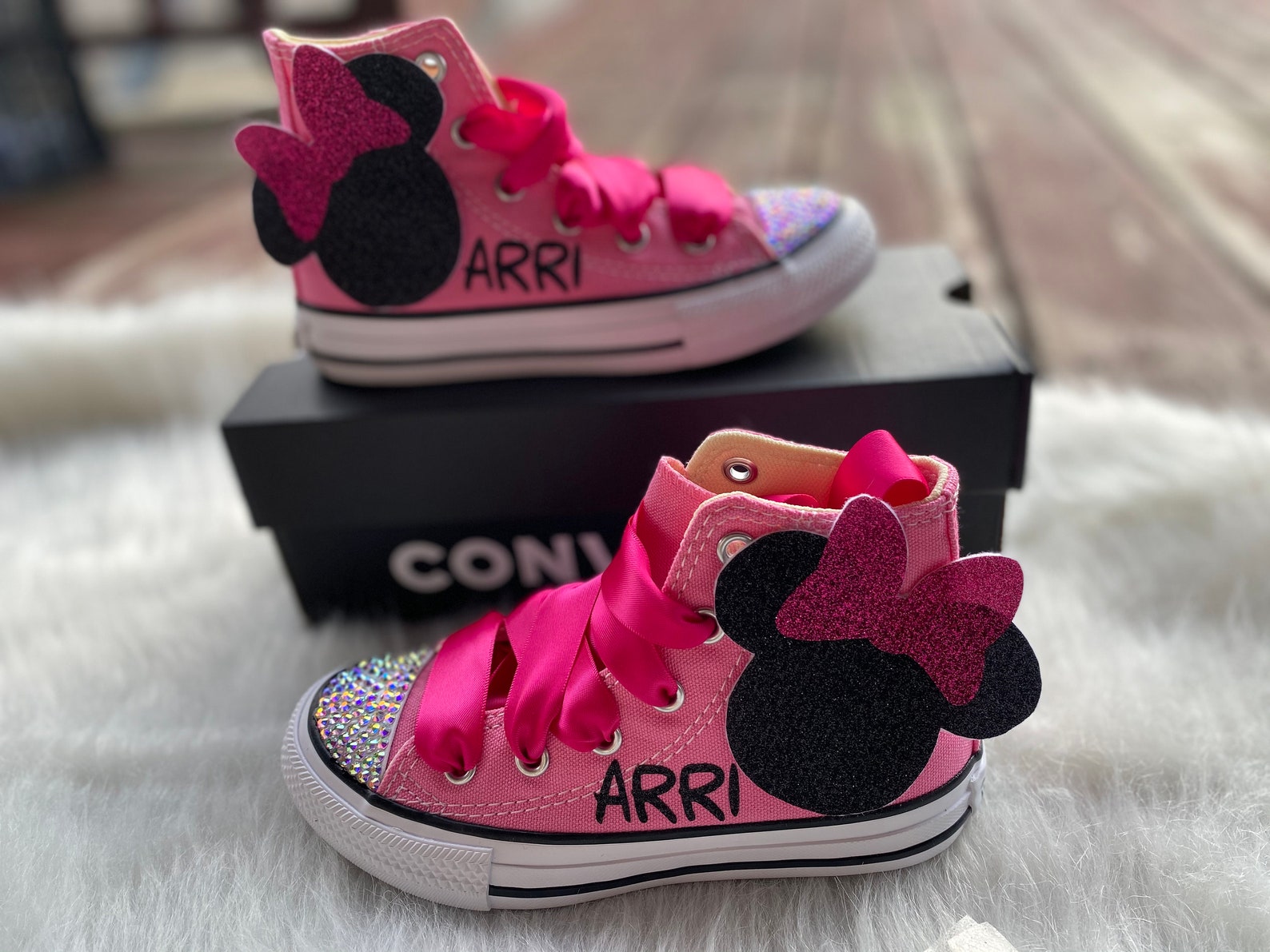 Minnie Mouse Bling Shoes Minnie Mouse Converse Shoes Minnie - Etsy