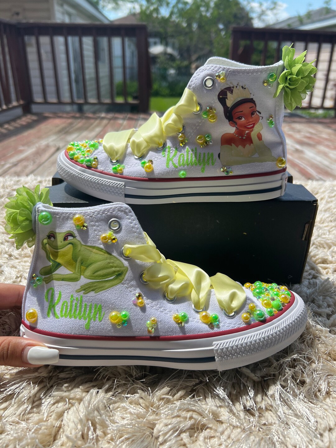 Princess Tiana Bling Shoes, Princess and the Frog Converse Shoes ...