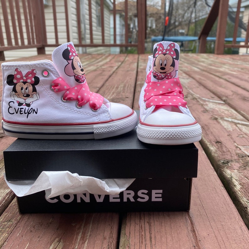 Minnie Mouse Sneakers Shoes/ Minnie Mouse First Birthday Outfit/ Minnie ...