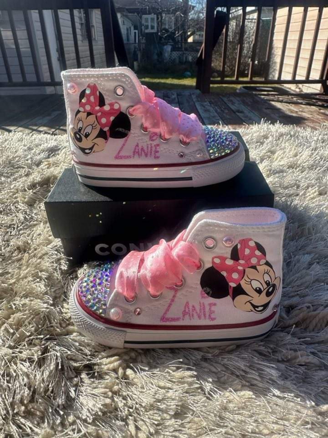 Minnie Mouse Bling Shoes, Minnie Mouse Pink Converse Shoes, Minnie ...