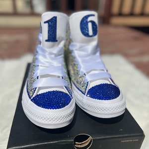 Sweet 16th Bling Sneakers Shoes, Bride Bling Shoes, Quinceañera Bling ...
