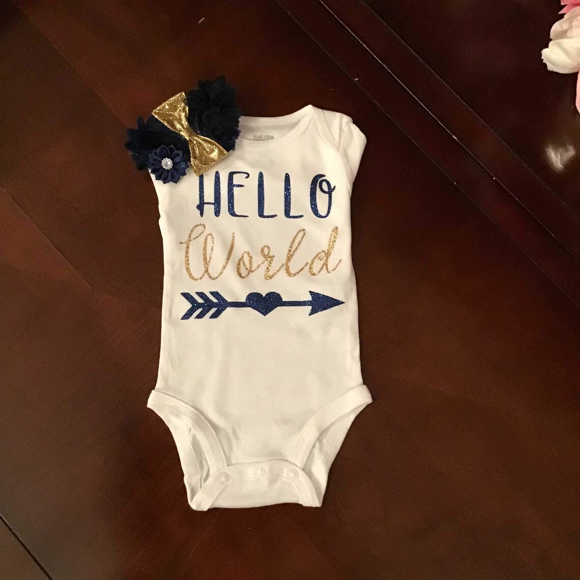 Hello World Newborn Girl Welcome Home Shirt Photo Pro Baby - Etsy