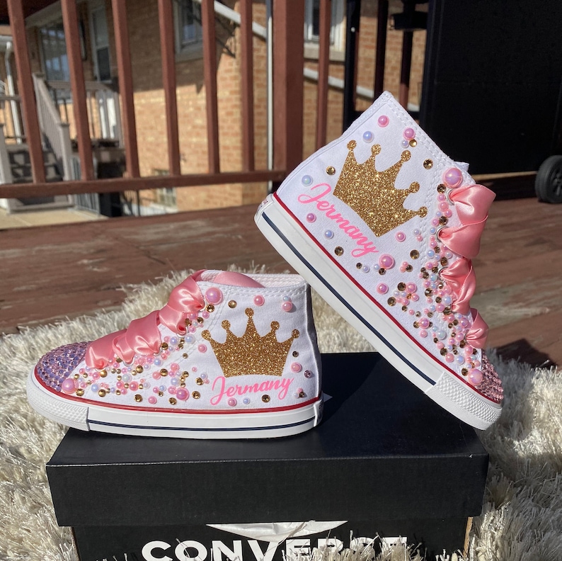 Princess Bling Shoes, Crown Princess Shoes, Pink and Gold Outfit, Pink ...