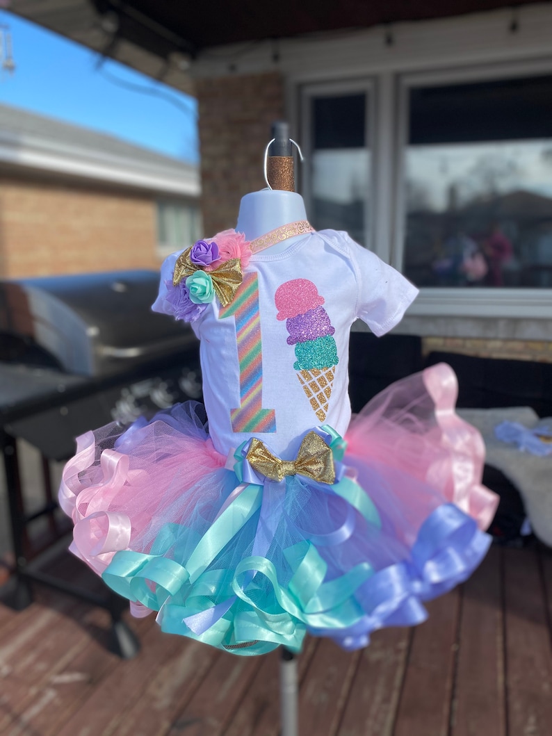 Ice Cream Birthday Outfit READY TO SHIP Ice Cream Tutu Set - Etsy