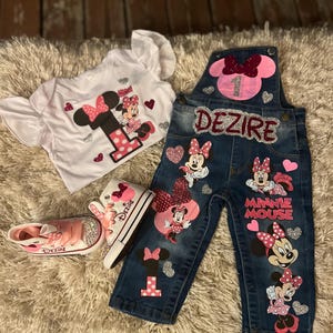Minnie Mouse Denim Birthday Set, Minnie Converse Shoes, Birthday Outfit ...