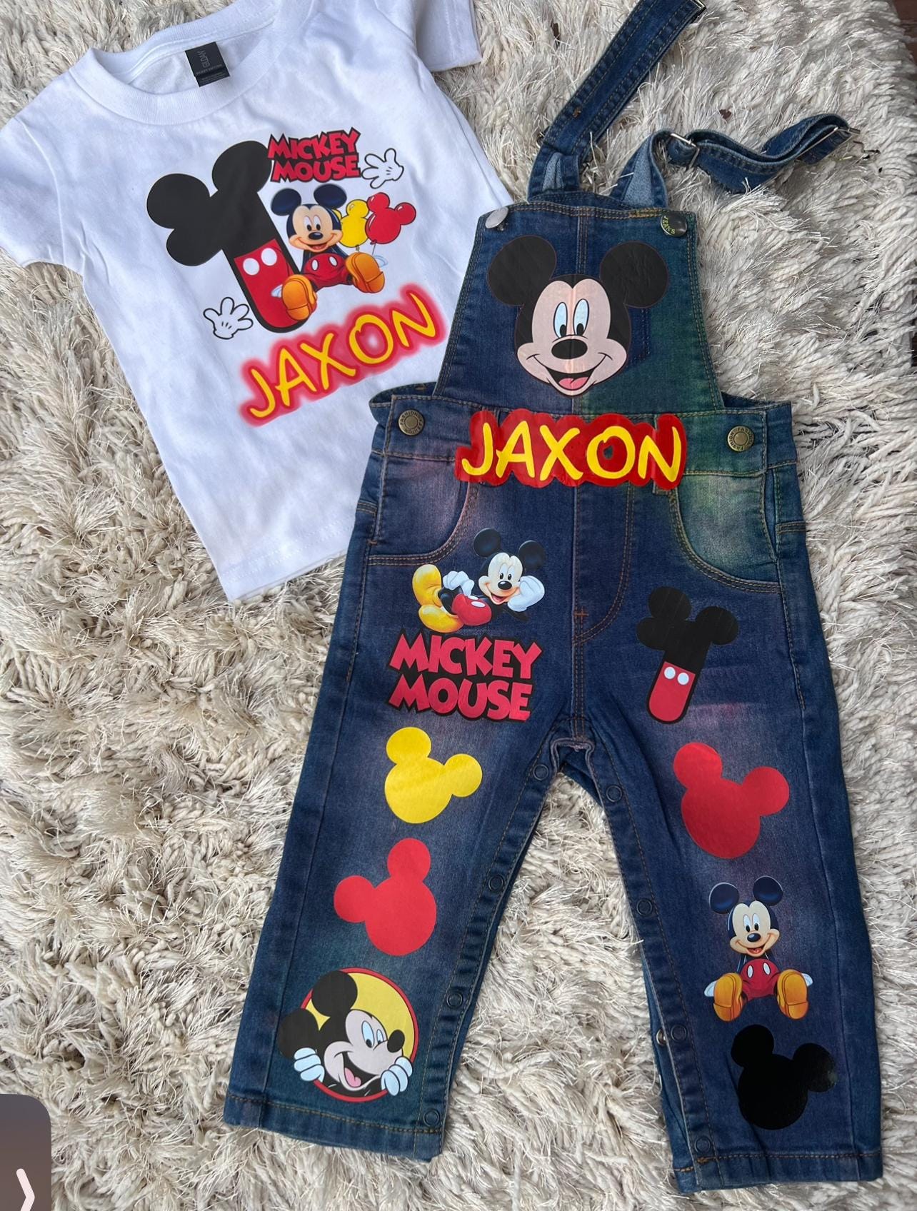 Mickey Mouse Overalls Birthday Set, Mickey Mouse Converse Shoes ...