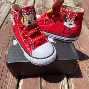 Minnie Mouse Sneakers Shoes/ Minnie Mouse First Birthday Outfit/ Minnie ...