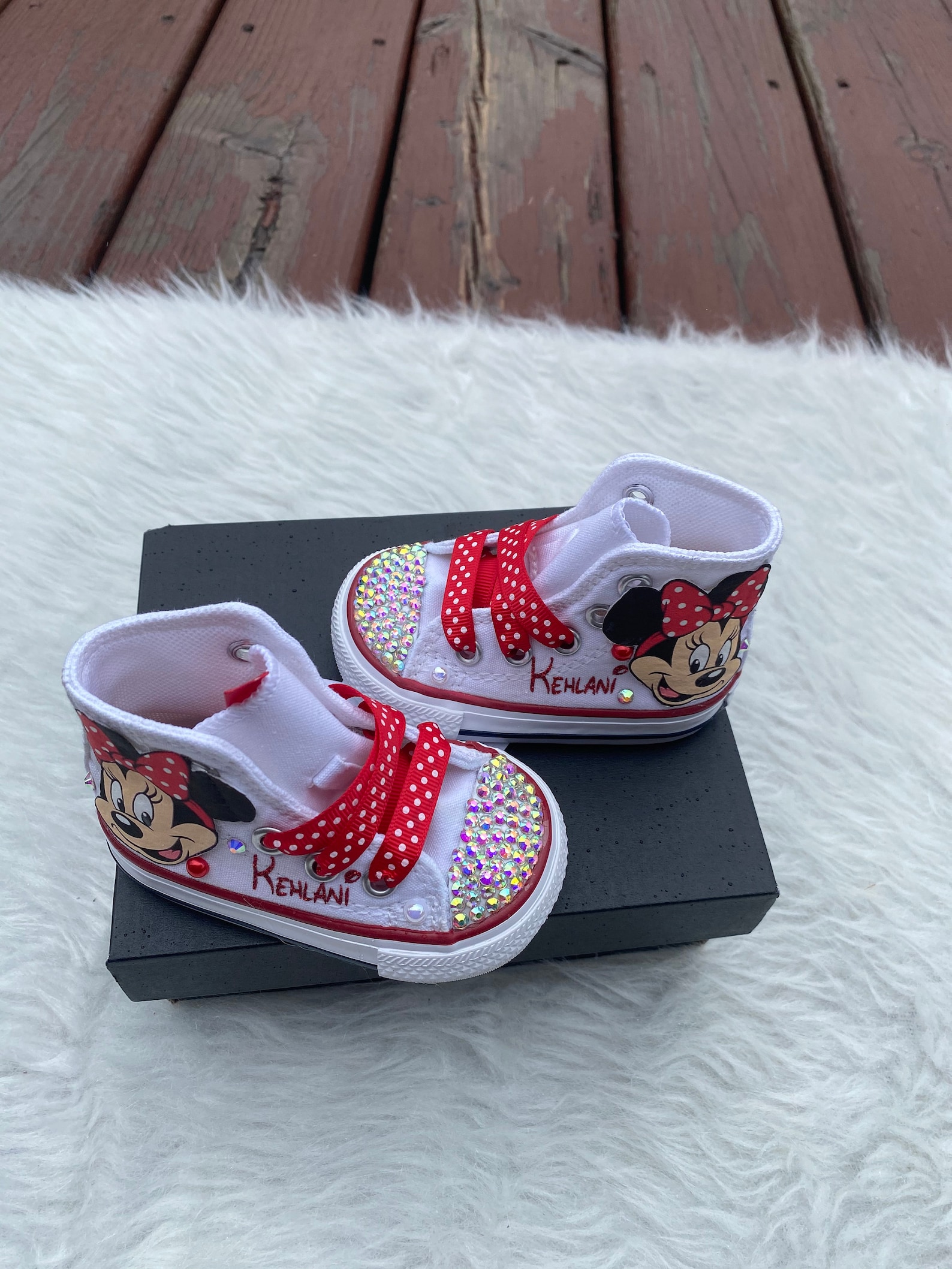 Minnie Mouse Bling Shoes Minnie Mouse Red Converse Shoes | Etsy