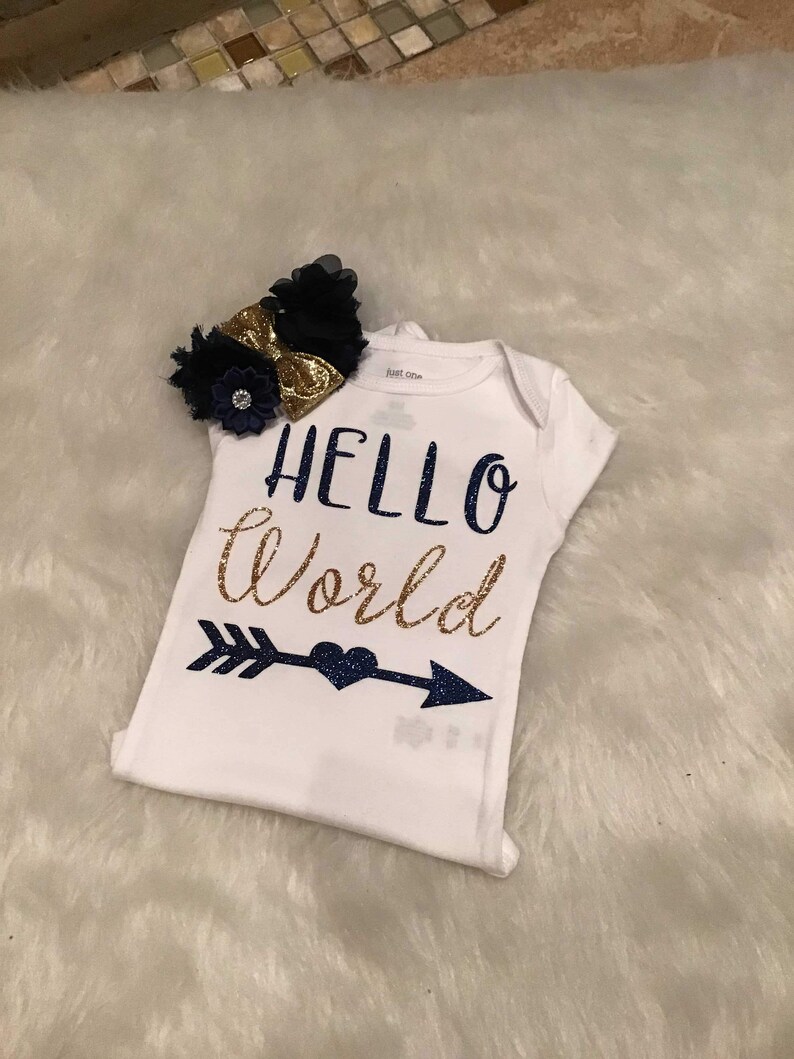 Hello World Newborn Girl Welcome Home Shirt Photo Pro Baby - Etsy