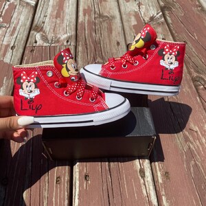 Minnie Mouse Sneakers Shoes/ Minnie Mouse First Birthday Outfit/ Minnie ...