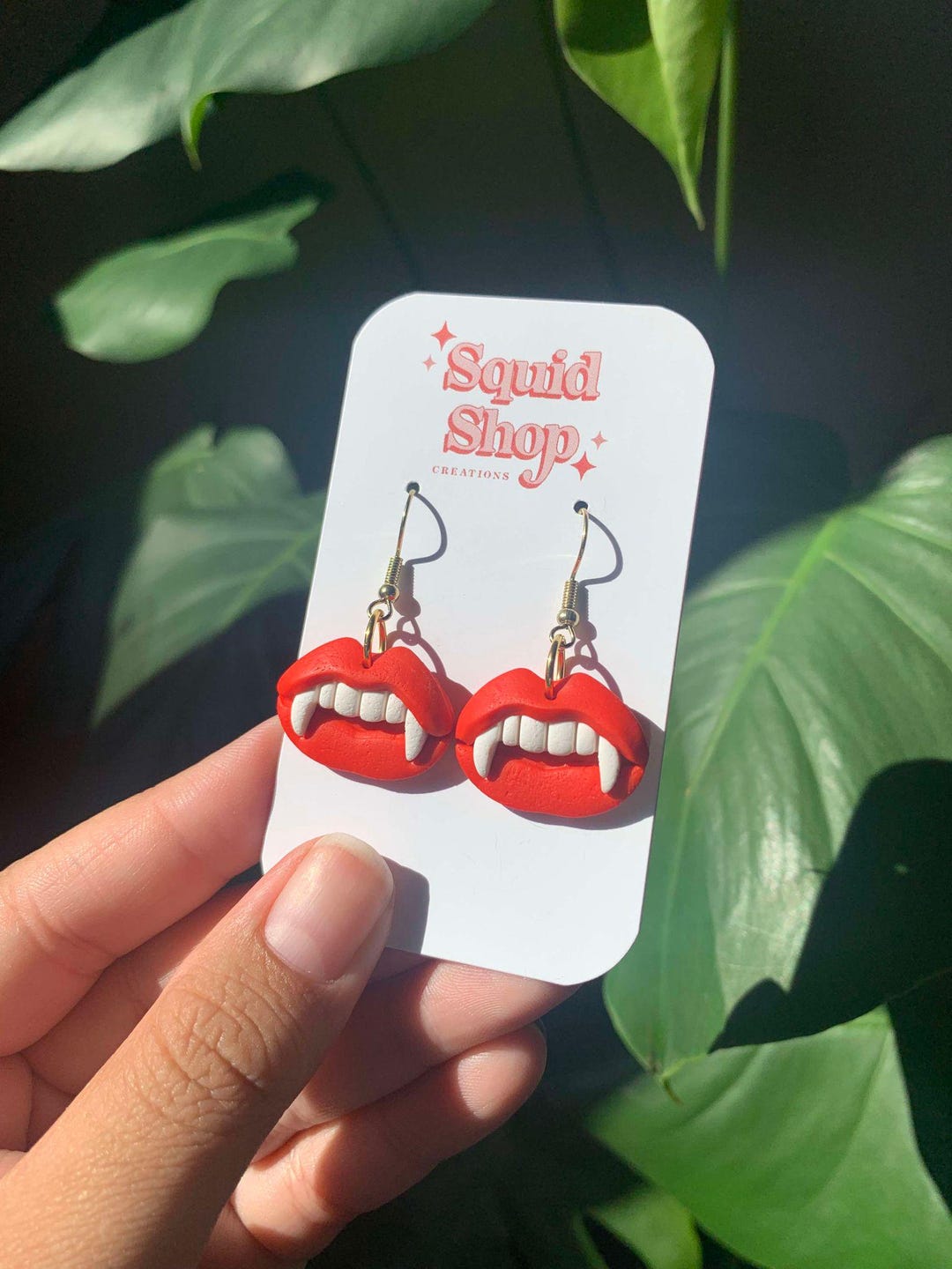 Vamp / Halloween Polymer Clay Vampire Dangle Earrings - Etsy
