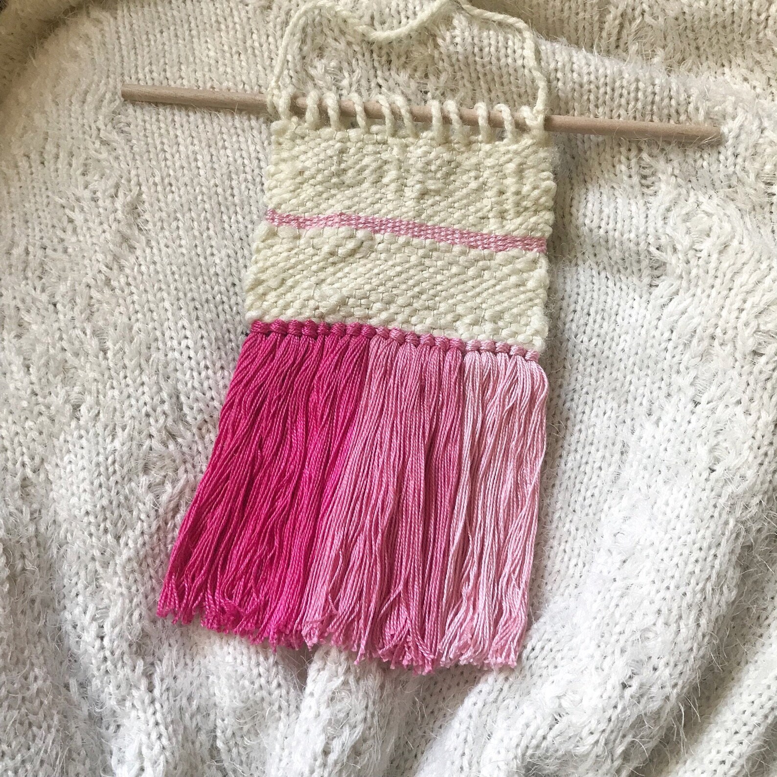 Modern Princess Wall Hanging - Ombre Pink Loom Macrame Home Decor - Etsy