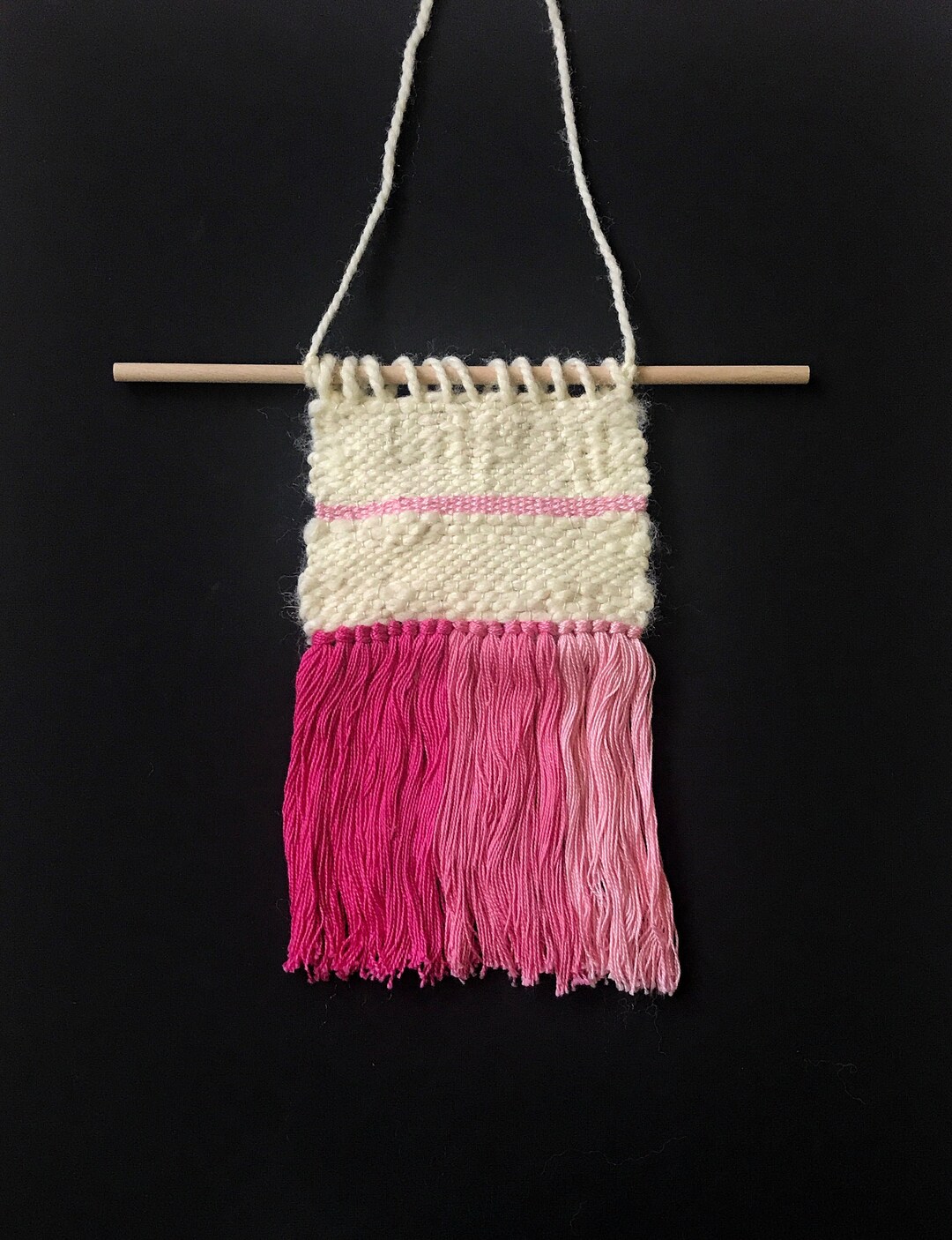 Modern Princess Wall Hanging - Ombre Pink Loom Macrame Home Decor - Etsy