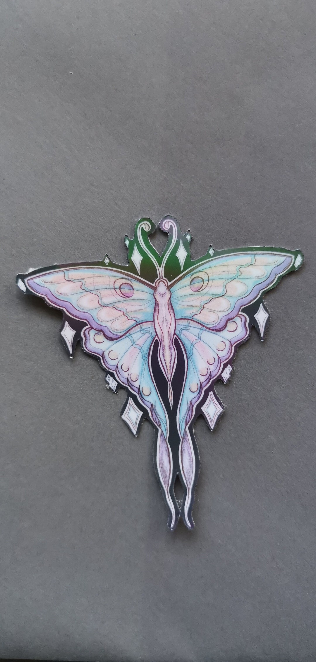 Holographic Moth Vinyl Sticker Halloween Stickers Witchy Diecut Insect ...