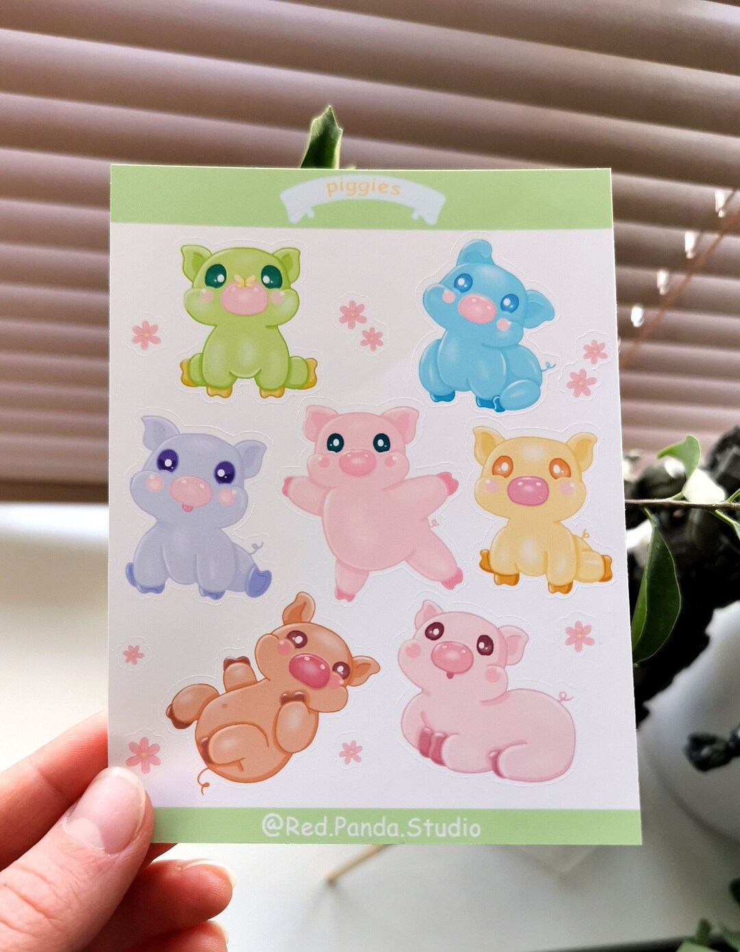 Cute Pig Sticker Sheet Adorable Kawaii Pigs Colourful Stickers Planner ...